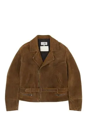 MAISON MARGIELA Asymmetrical Biker Jacket - Brown