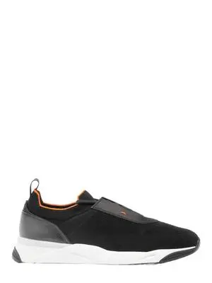 Santoni Panelled Knitted Sneakers - Black