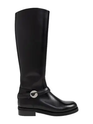 Coperni Knee High Buckle Strap Boots - Black