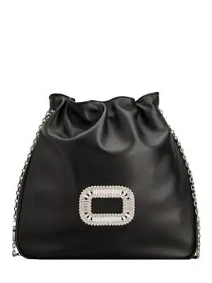 ROGER VIVIER Pilgrim Mini Bag With Crystal Buckle - Black