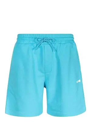 MSGM Logo Printed Drawstring Track Shorts - Blue