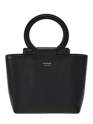 FERRAGAMO Gancini Mini Handbag - Black