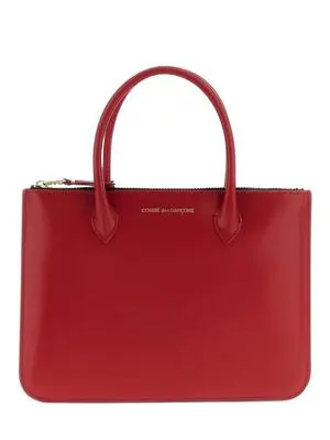 Comme Des Garçons Leather Handbag With Logo - Red