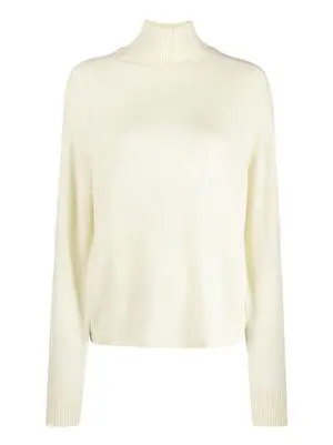 FORTE_FORTE High-neck Fine-knit Jumper - Vanilla