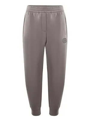 Emporio Armani Logo-embroidered Tapered Leg Pants - Gray