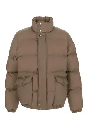 Alexander McQueen Graffiti Printed High-neck Puffer Jacket - Brown