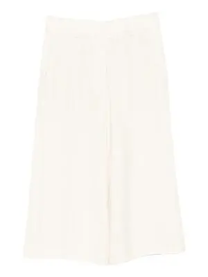 FORTE_FORTE Forte Forte Cropped Trousers With Belt Loops And Pocket Details White