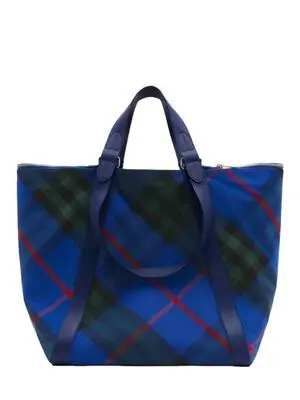 Burberry Burberry Check Printed Top Handle Bag Blue