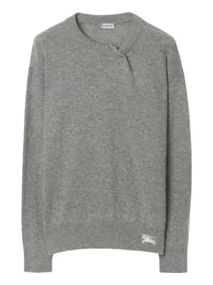 Burberry Logo Intarsia-knit Crewneck Jumper - Gray