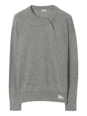 Burberry Logo Intarsia-knit Crewneck Jumper - Gray