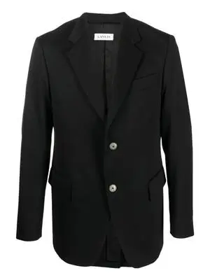 LANVIN Single-breasted Long-sleeved Blazer - Black