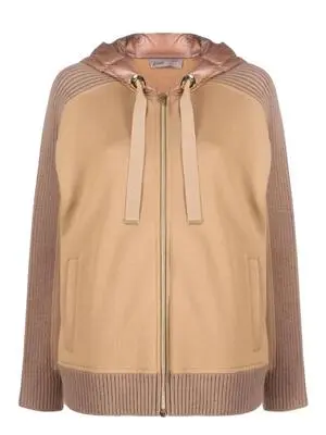 Herno Hooded Zip-up Cardigan - Nude