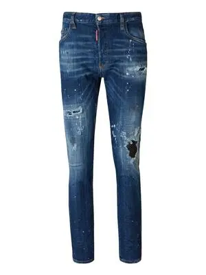 Dsquared2 Distressed Paint Splash Jeans - Blue