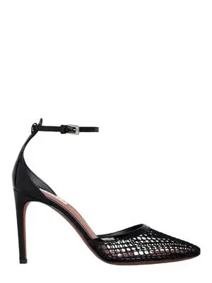 Alaïa High Fishnet Pumps With Ankle Strap - Black