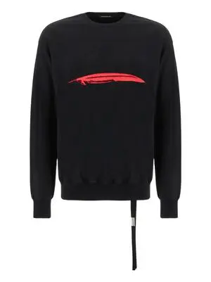ANN DEMEULEMEESTER Logo Printed Crewneck Sweatshirt - Black