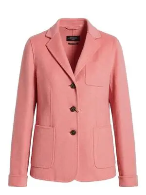 Max Mara Long-sleeved Suit Coat With Notched Lapel And Patch Pockets - Pink