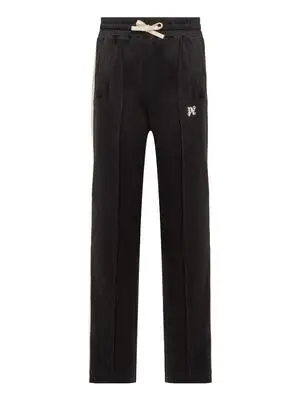 Palm Angels Pa Monogram Embroidered Track Pants - Black