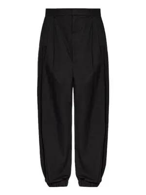 Moschino Elasticated Hem Pleated Trousers - Black