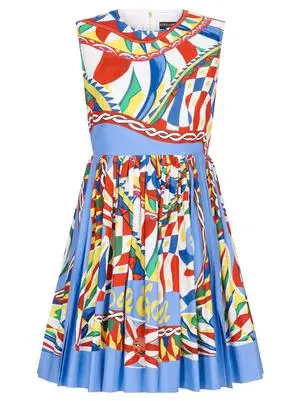 Dolce & Gabbana Sleeveless Printed Mini Dress - Multicolor