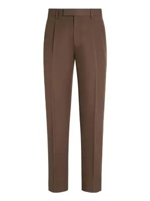 Zegna Pleated Tailored Trousers - Brown