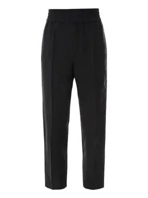 Brunello Cucinelli Elasticated Waistband Straight Leg Trousers - Black