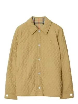 Burberry Burberry Quilted Reversible Jacket With Plaid Flaxen