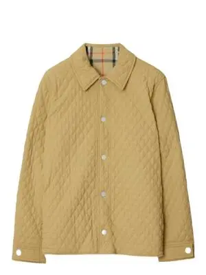 Burberry Quilted Reversible Jacket With Plaid - Flaxen