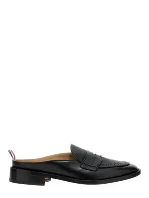 Thom Browne Varsity Leather Penny Loafers - Black