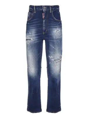 Dsquared2 High-waisted Distressed Flare Jeans - Blue