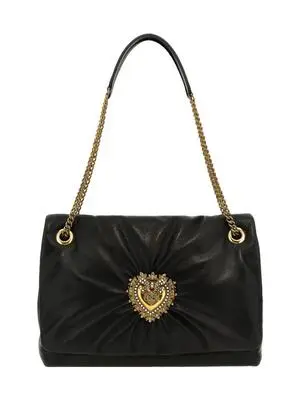 Dolce & Gabbana Embellished Heart Shoulder Bag - Black