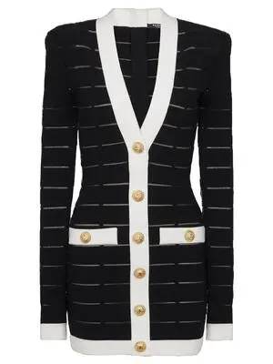 Balmain Embellished Knitted Mini Dress - No