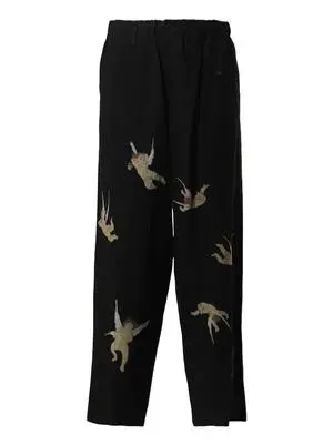 Yohji Yamamoto Printed Casual Pants - Black