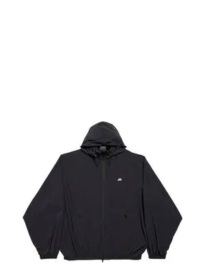 Balenciaga Activewear Logo Printed Windbreaker Jacket - Black