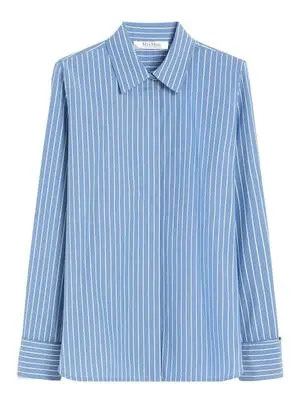 Max Mara Striped Cotton Shirt - Blue