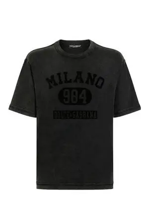 Dolce & Gabbana Dolce  Gabbana Logo Printed Crewneck T-Shirt Black