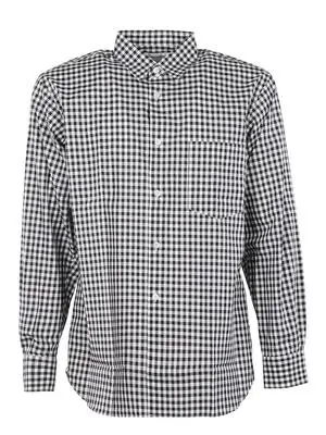 Comme Des Garçons Gingham-check Print Cotton Shirt - Gray