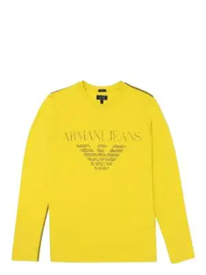 Emporio Armani T-shirt With Round Neck And Long Sleeves - Yellow