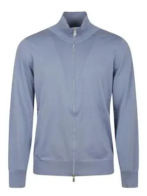 Brunello Cucinelli Zip-up Knit Cardigan - Blue