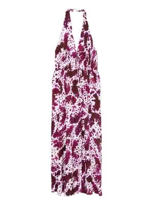 Dries Van Noten Halter Neck Maxi Dress - Red