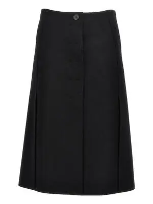 LANVIN Back-slit A-line Skirt - Black