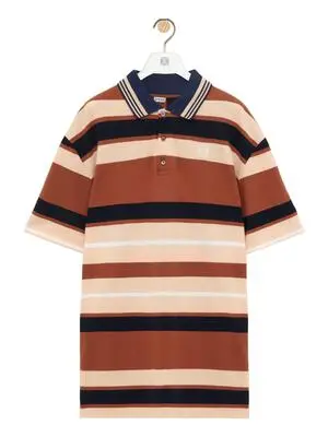 Loewe Oversized Fit Polo In Cotton And Linen - Multicolor