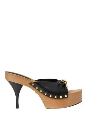 Versace Opera Bow Clogs With Medusa Hardware - Blackgold