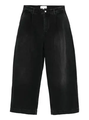 Studio Nicholson Wide-leg Belt Loop Jeans - Water-washed Black
