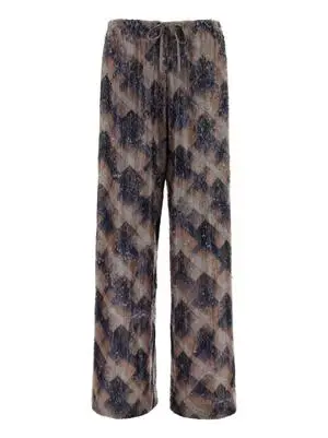Dries Van Noten Wide-leg Sequin Embellished Pants - Black