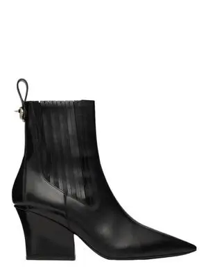 Valentino Garavani Pointed Toe Ankle Boots With Vlogo Signature - Black