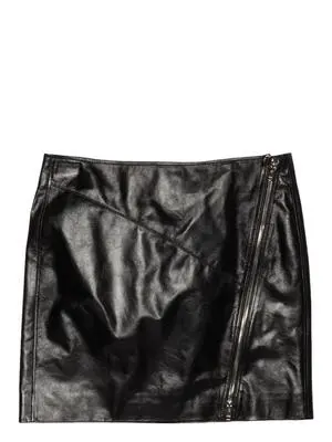 Isabel Marant Étoile Leather Zipper Skirt - Black