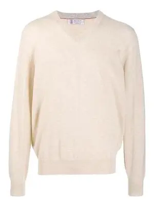 Brunello Cucinelli V-neck Pullover - White