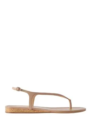 Gabriela Hearst Round-toe Flat Sandals With Adjustable Ankle Strap - Camel