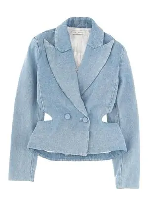 NINA RICCI Nina Ricci Cutout Denim Double-Breasted Jacket