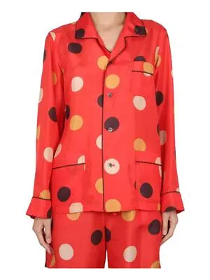 Aspesi Polka Dot Print Buttoned Shirt - Orange